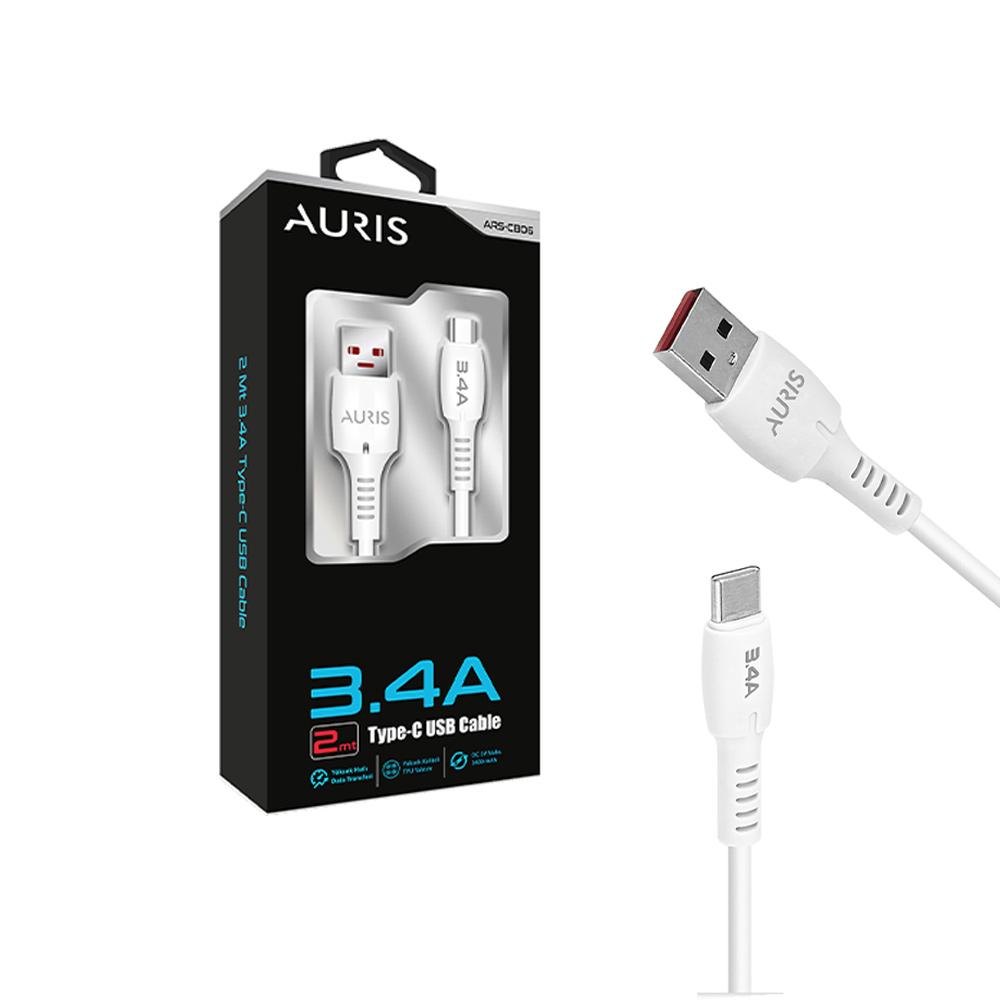 Auris CB06 2m USB To Type-C Kablo 3,4A Fiyatı ve Özellikleri