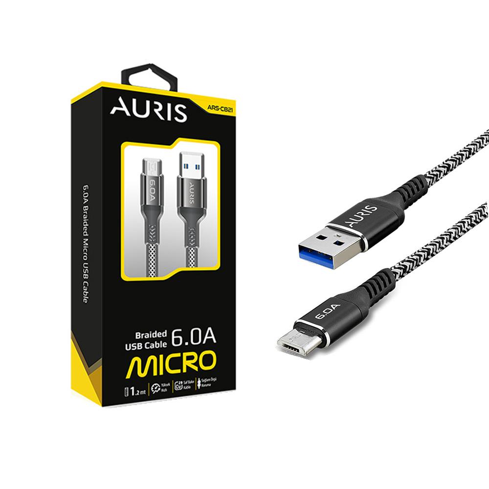 Auris CB21 USB Micro 6A Kumaş Kablo Fiyatı ve Özellikleri