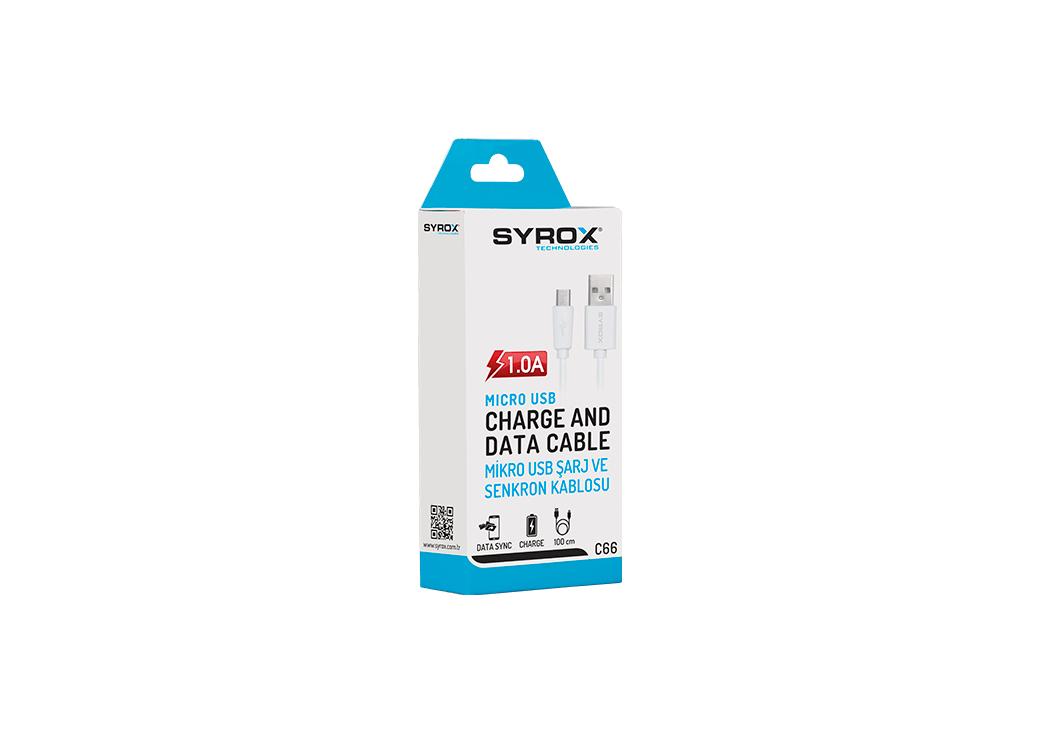 Syrox C66 Micro USB Data Kablosu 120cm 1Amper Fiyatı ve Özellikleri